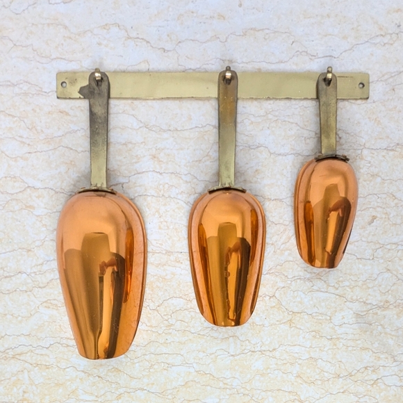 Vintage | Kitchen | Vintage Copper Brass Kitchen Measuring Scoops Wall ...